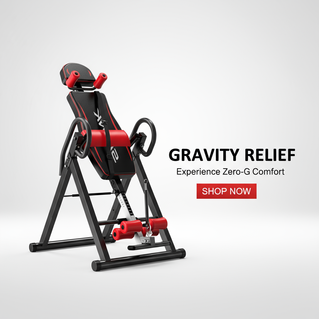 Inversion Table 120kg Capacity - Adjustable Back Pain Relief Equipment ...